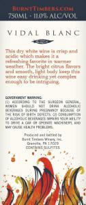 Vidal Blanc | Burnt Timbers Winery